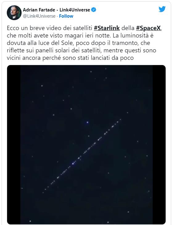 bleepingcomputer - SpaceX Starlink 'train' of satellites illuminates ... bleepingcomputer - SpaceX Starlink 'train' of satellites illuminates ...