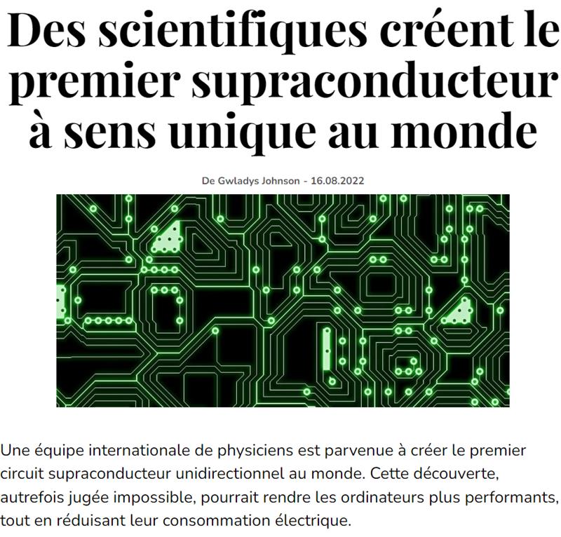 europeanscientist - Des scientifiques créent le premier supraconducteur ...