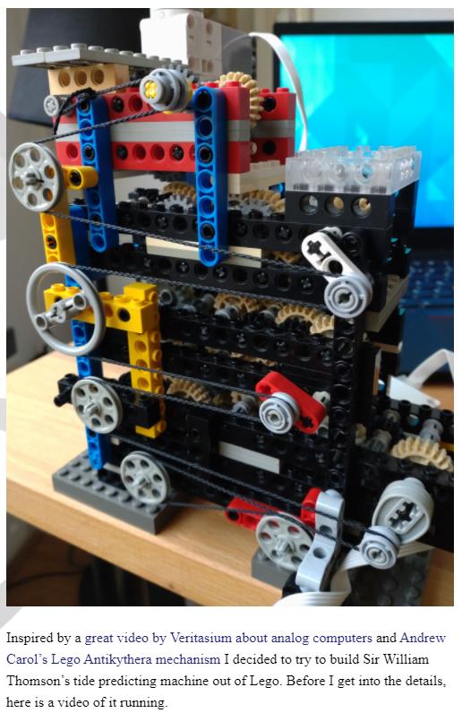 hackaday - Analog Computer Made From LEGO Predicts Tides (Machine à ...