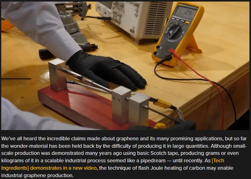 hackaday - The Challenges Of Producing Graphene In Quantity - Arfy'z tranche du Net