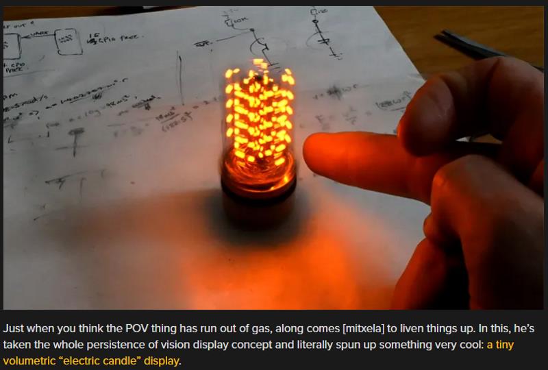 hackaday - Tiny POV Turns Right Round For Volumetric Fun - Arfy'z tranche du Net