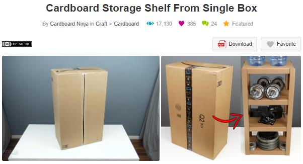 instructables - Cardboard Storage Shelf From Single Box - Arfy'z ...