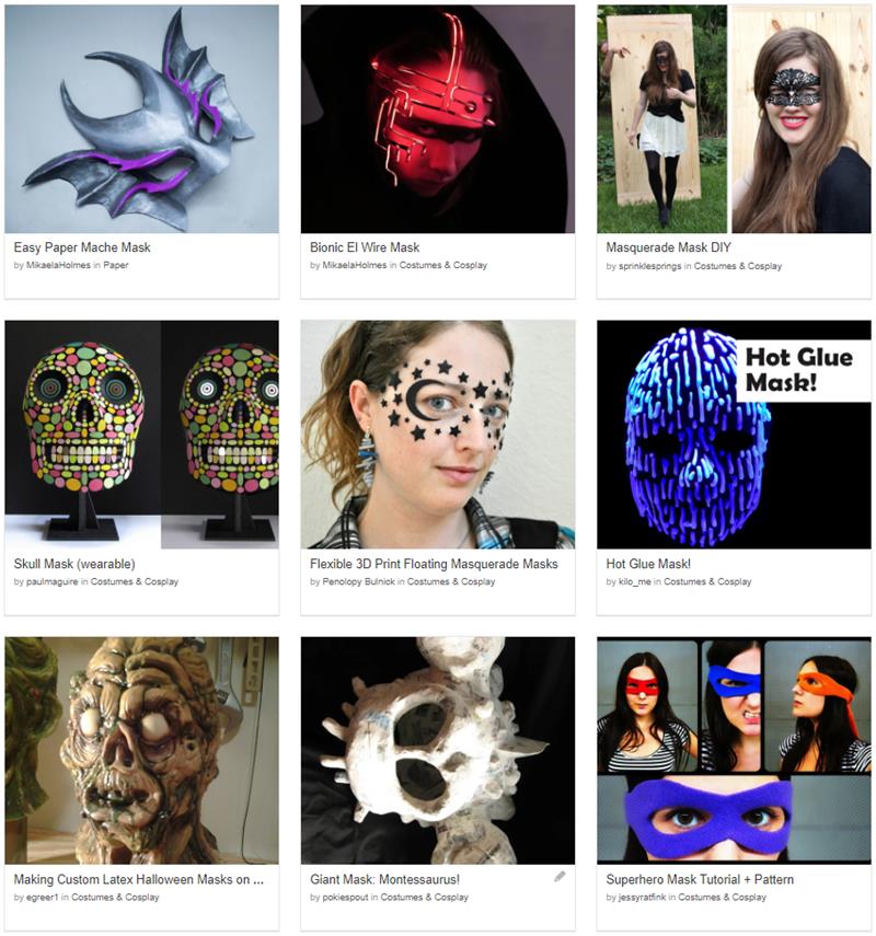 instructables - DIY Halloween Masks - Arfy'z tranche du Net