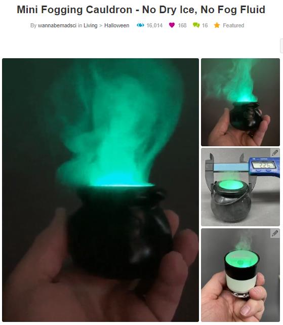 instructables - Mini Fogging Cauldron - No Dry Ice, No Fog Fluid - Arfy ...