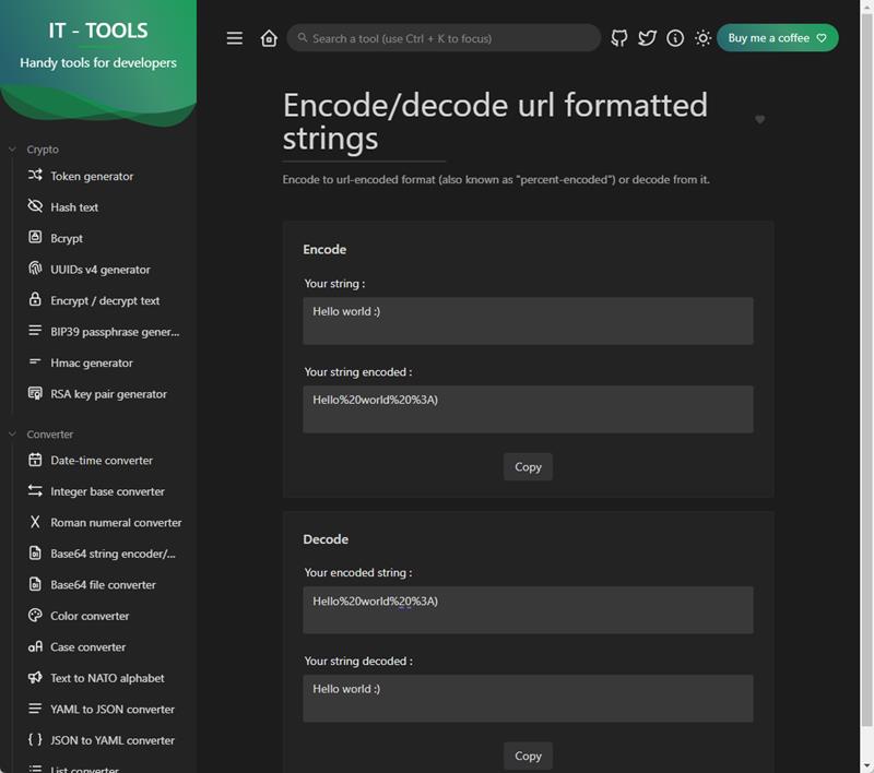 IT Tools - Handy online tools for developers - via Timo - Arfy'z tranche du Net