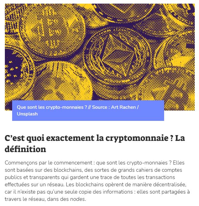 numerama - Une crypto-monnaie, c'est quoi ? - Arfy'z tranche du Net