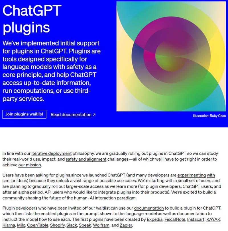 openai - ChatGPT plugins - Arfy'z tranche du Net