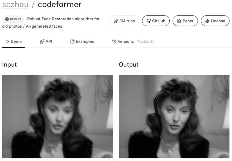 replicate - sczhou/codeformer - Arfy'z tranche du Net