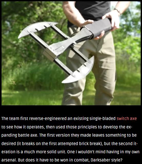 tecnabob - Building a Portable Expandable Battle Axe - Hacksmith ...