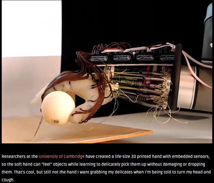 technabob - Robotic Hand Uses Skin to ‘Feel’ and Pick Up Objects without Dropping Them - Arfy'z ...